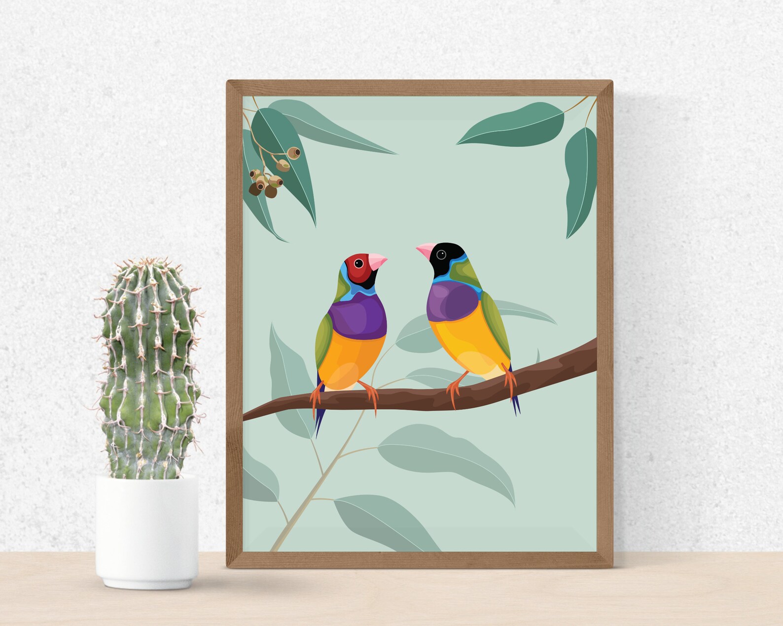 Gouldian Finch Digital Print, Rainbow Finch, Finch Art, Vector, Finch ...