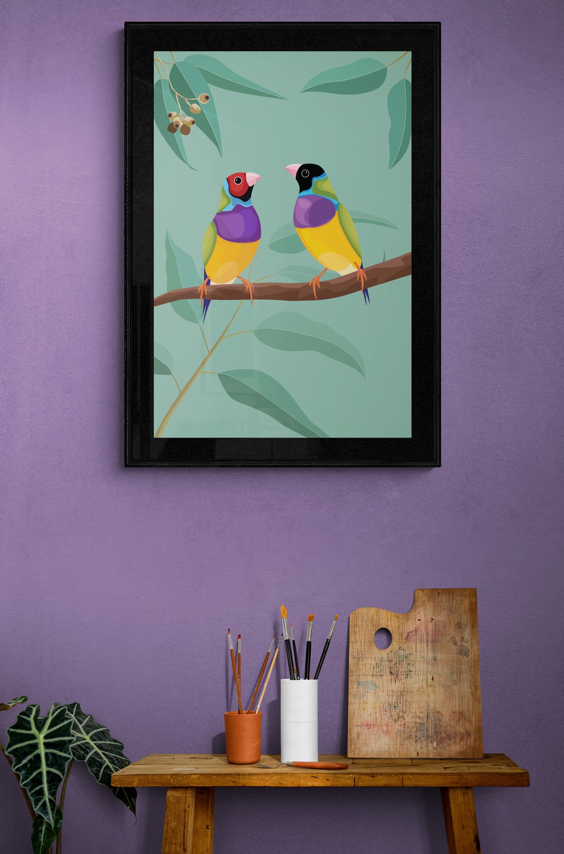 Gouldian Finch Digital Print, Rainbow Finch, Finch Art, Vector, Finch ...