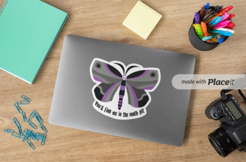 Cute Gothic Moth Printable Sticker Hi-res PNG Instant - Etsy