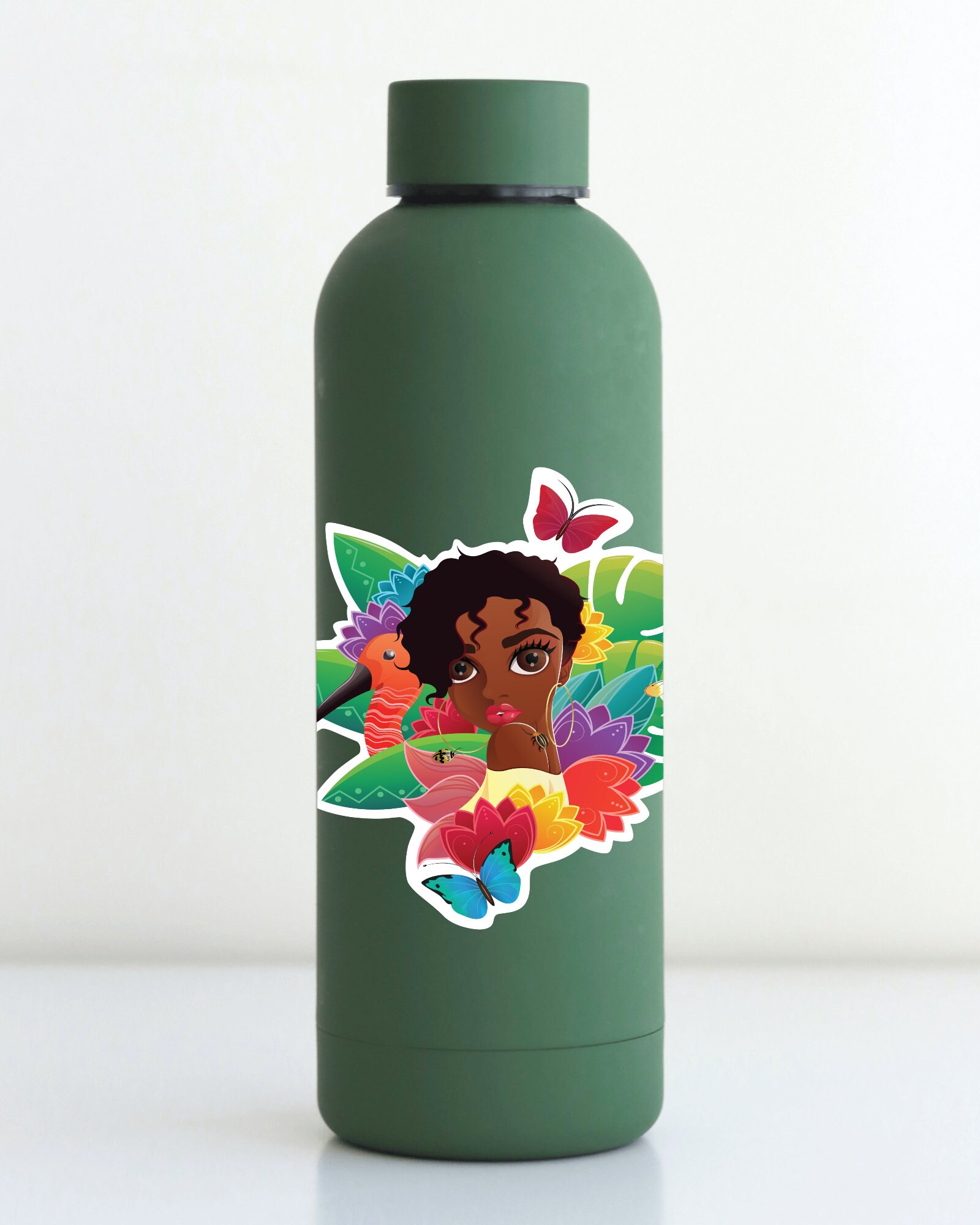 Beautiful Black Girl Printable Sticker, Black Girl Sticker, Hi-res PNG ...