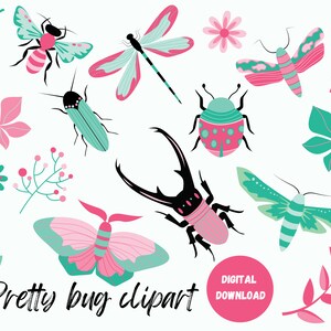 Pretty Bug Clipart, Cute Bug Clipart, Insects Clipart, Moth, Bee ...