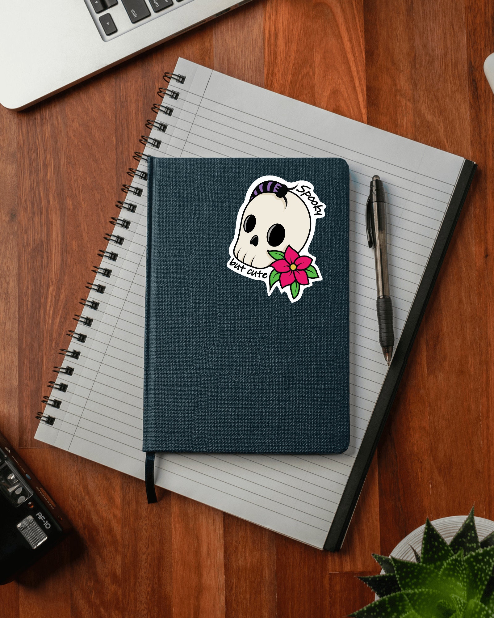 Cute Skull Printable Sticker, Hi-res PNG Skull, Instant Download ...