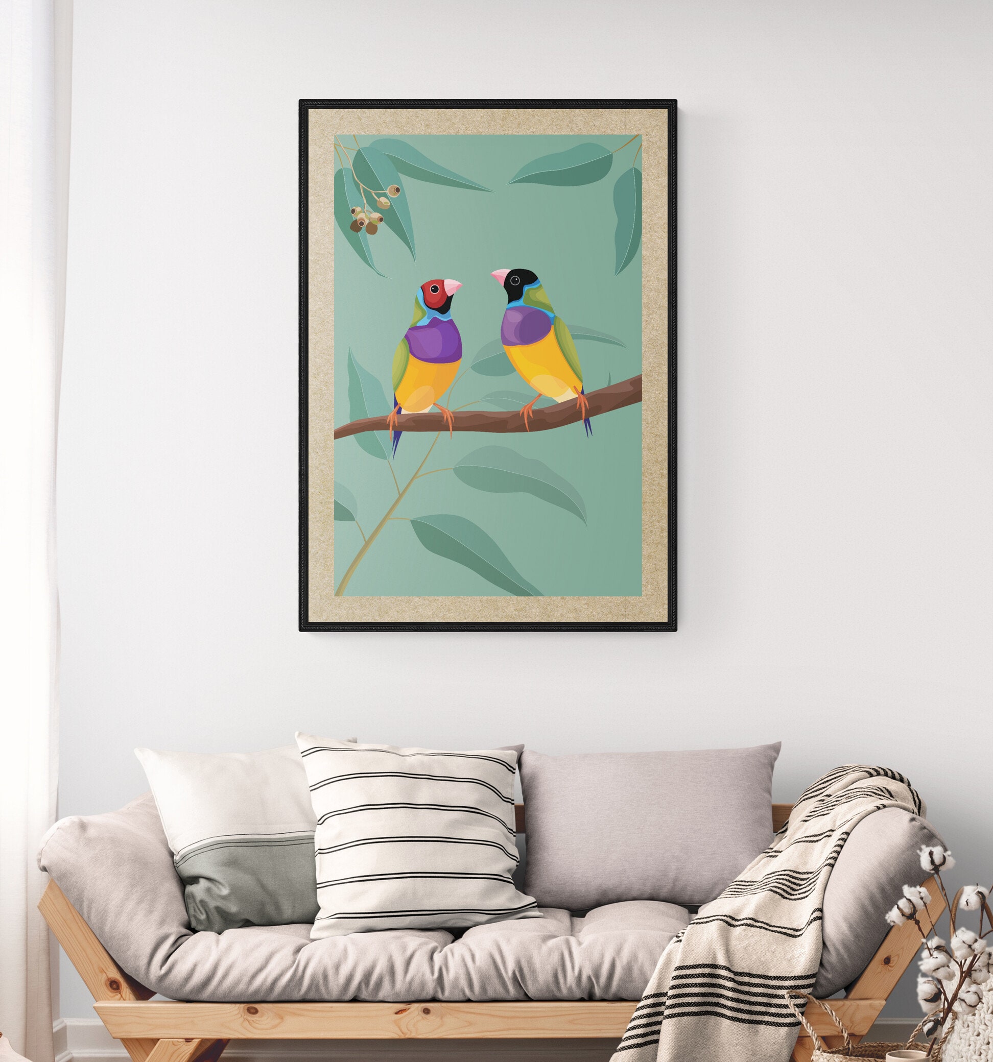 Gouldian Finch Digital Print, Rainbow Finch, Finch Art, Vector, Finch ...