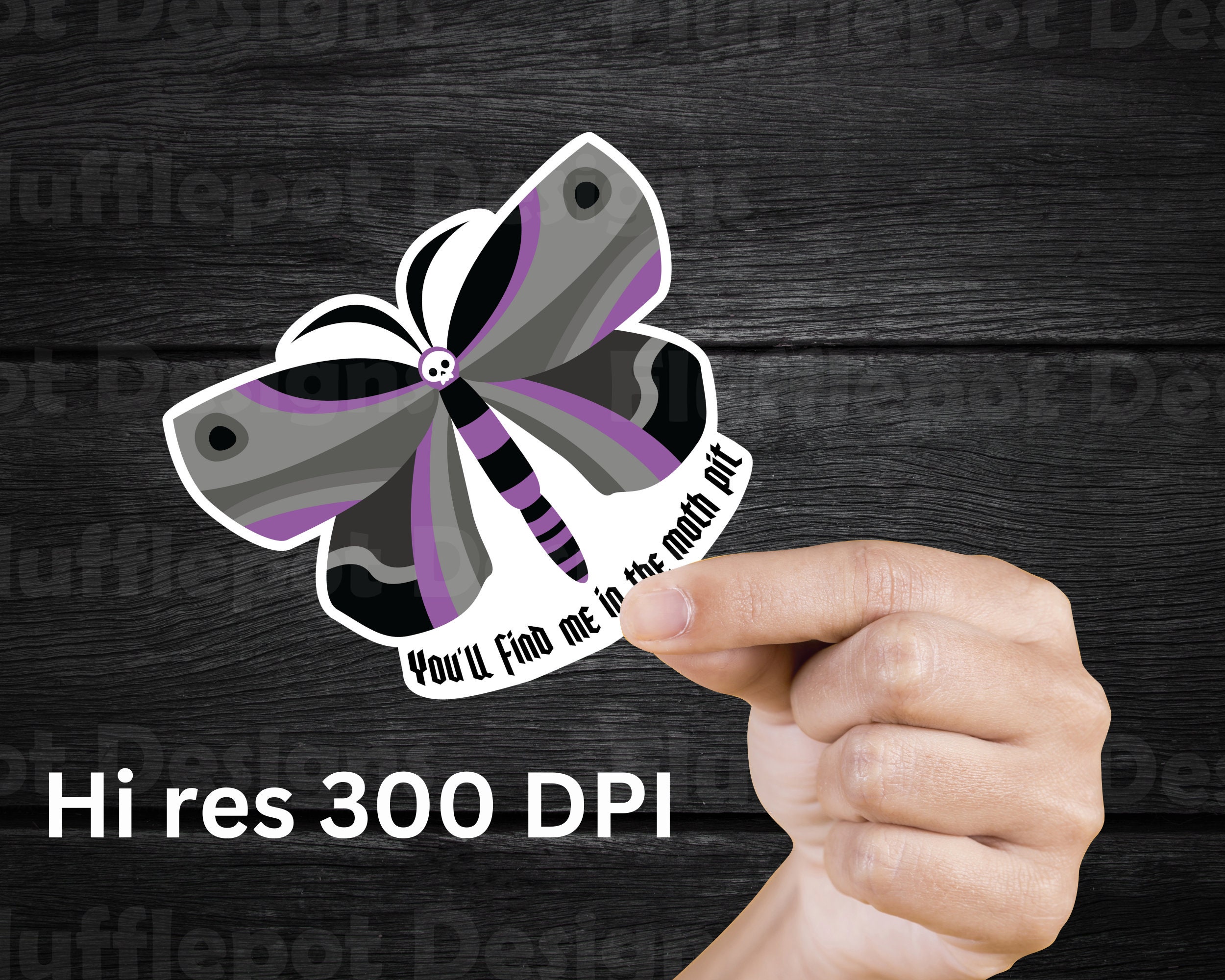 Cute Gothic Moth Printable Sticker, Hi-res PNG, Instant Download, Death ...