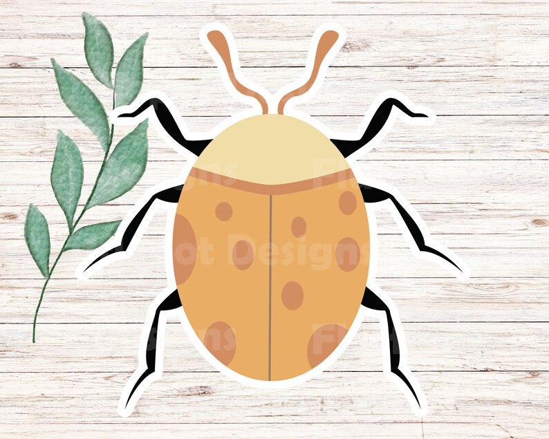 Retro Bug Stickers, Vintage Beetle Stickers, Insects Clipart, Cute ...