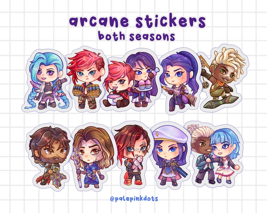 ARCANE STICKERS // Jinx Vi Ekko Caitlyn Caitvi Jayce Viktor Timebomb ...