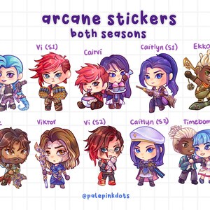 ARCANE STICKERS // Jinx Vi Ekko Caitlyn Caitvi Jayce Viktor Timebomb ...