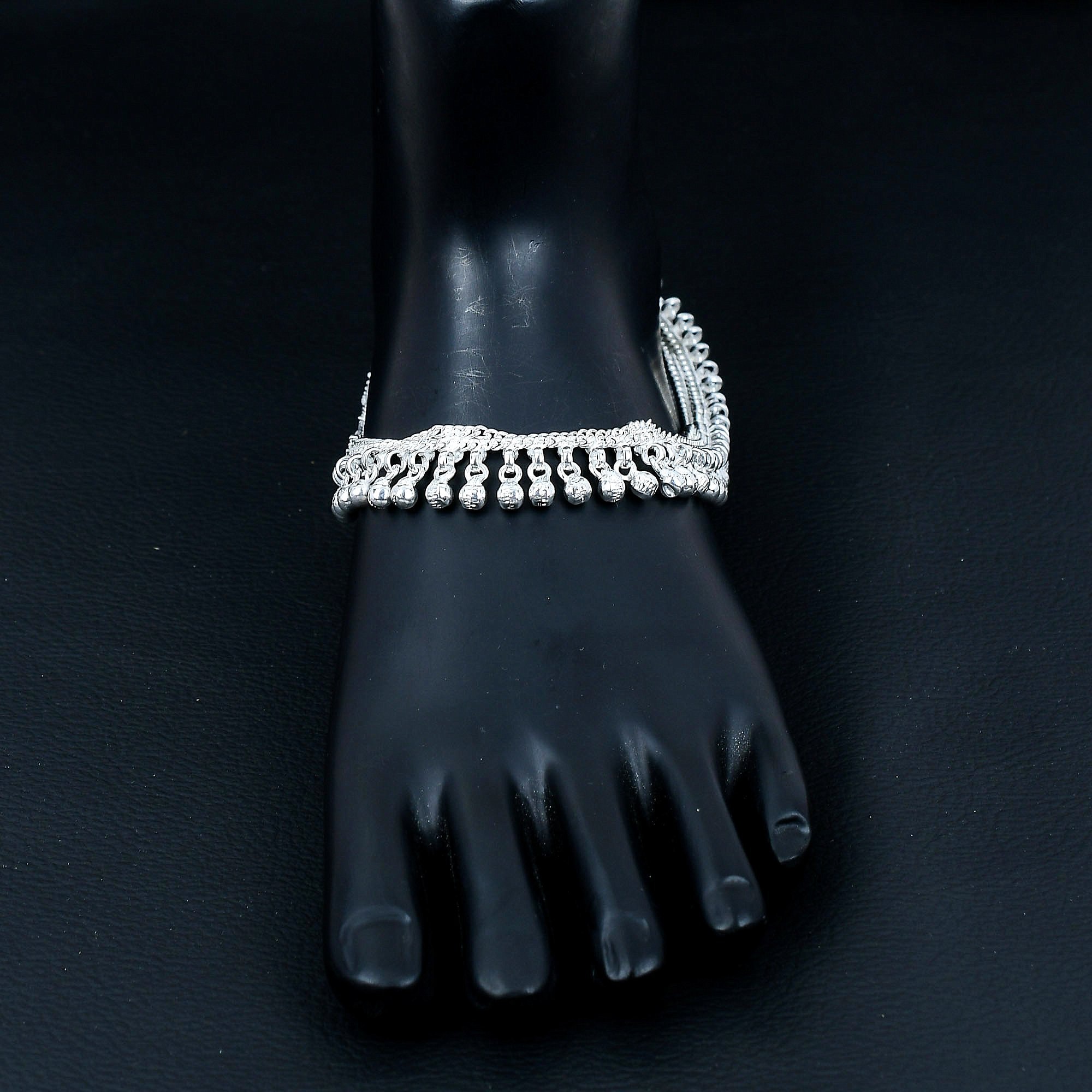 Handmade Pure Silver Indian Payal With Noisy Jingle Bells Gorgeous ...