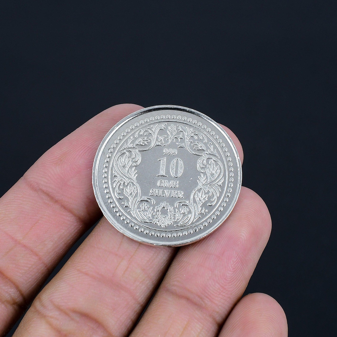 Pure Silver Round Shaped Coin of 10 Gram - Etsy