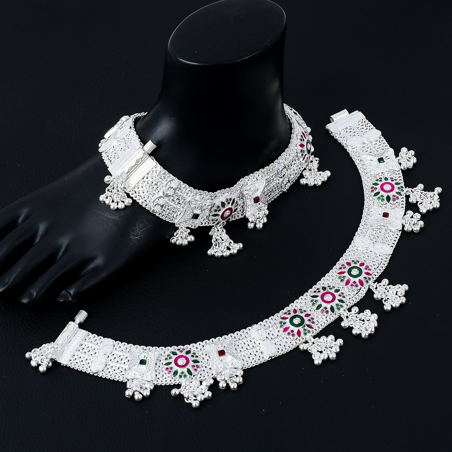Indian Bridal Payal Unique Beautiful Pure Silver Solid Silver Anklet ...