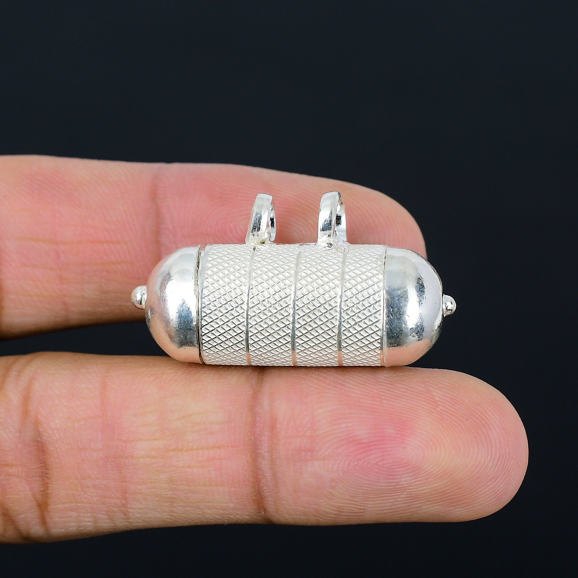 PURE Silver Handmade Locket Indian Tabeez or Taveez With Black Thread ...