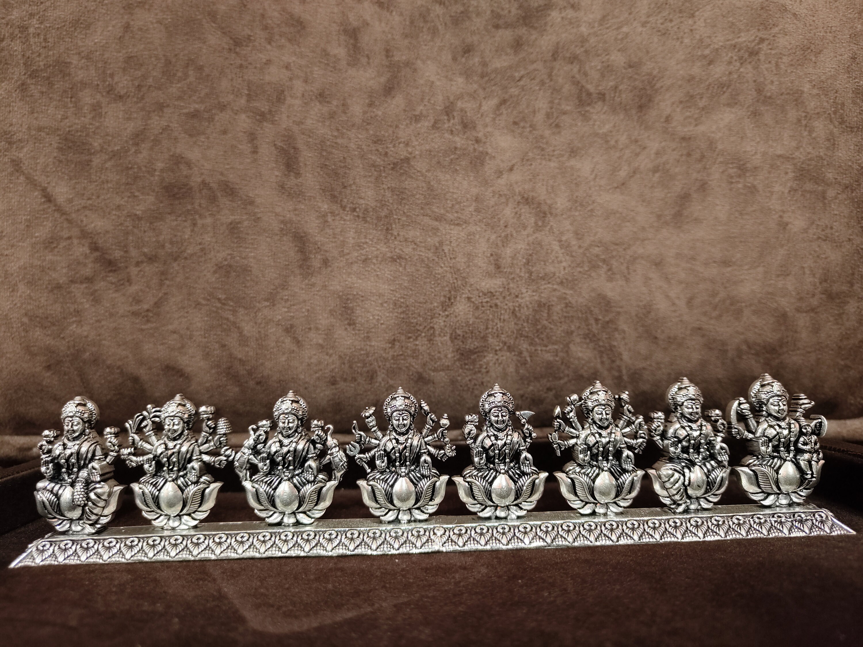 Buy Handmade Pure Solid Antique Silver Oxidized Asthalakshmi Goddess ...
