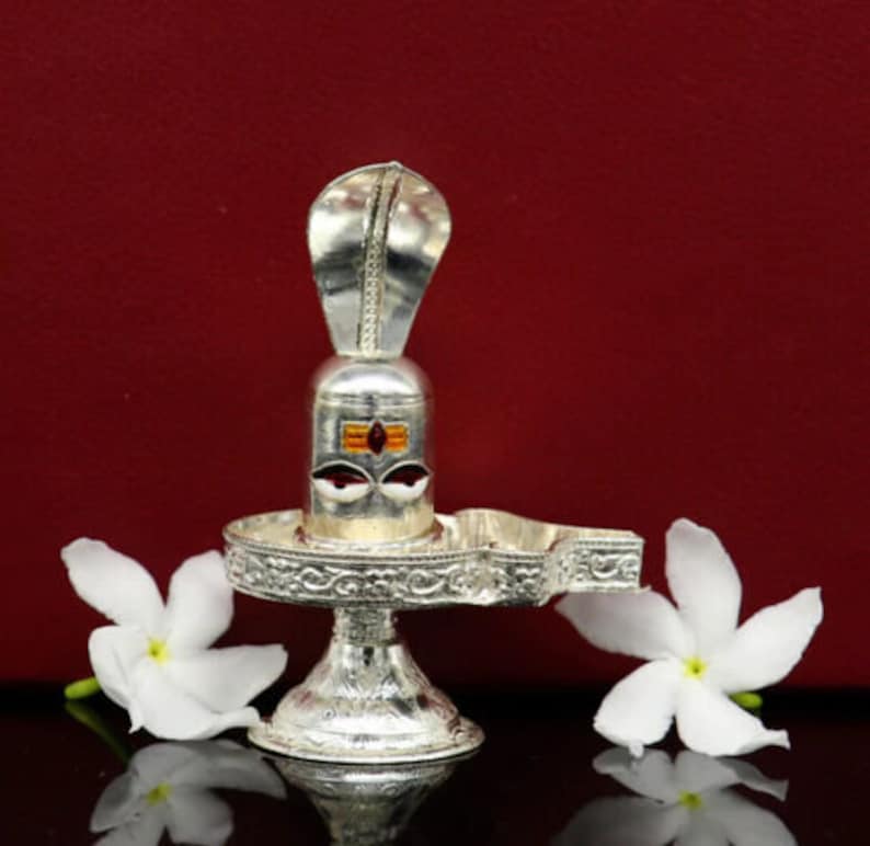 Handmade Silver Shiva Lingam Idol With Jalheri Stand - Etsy