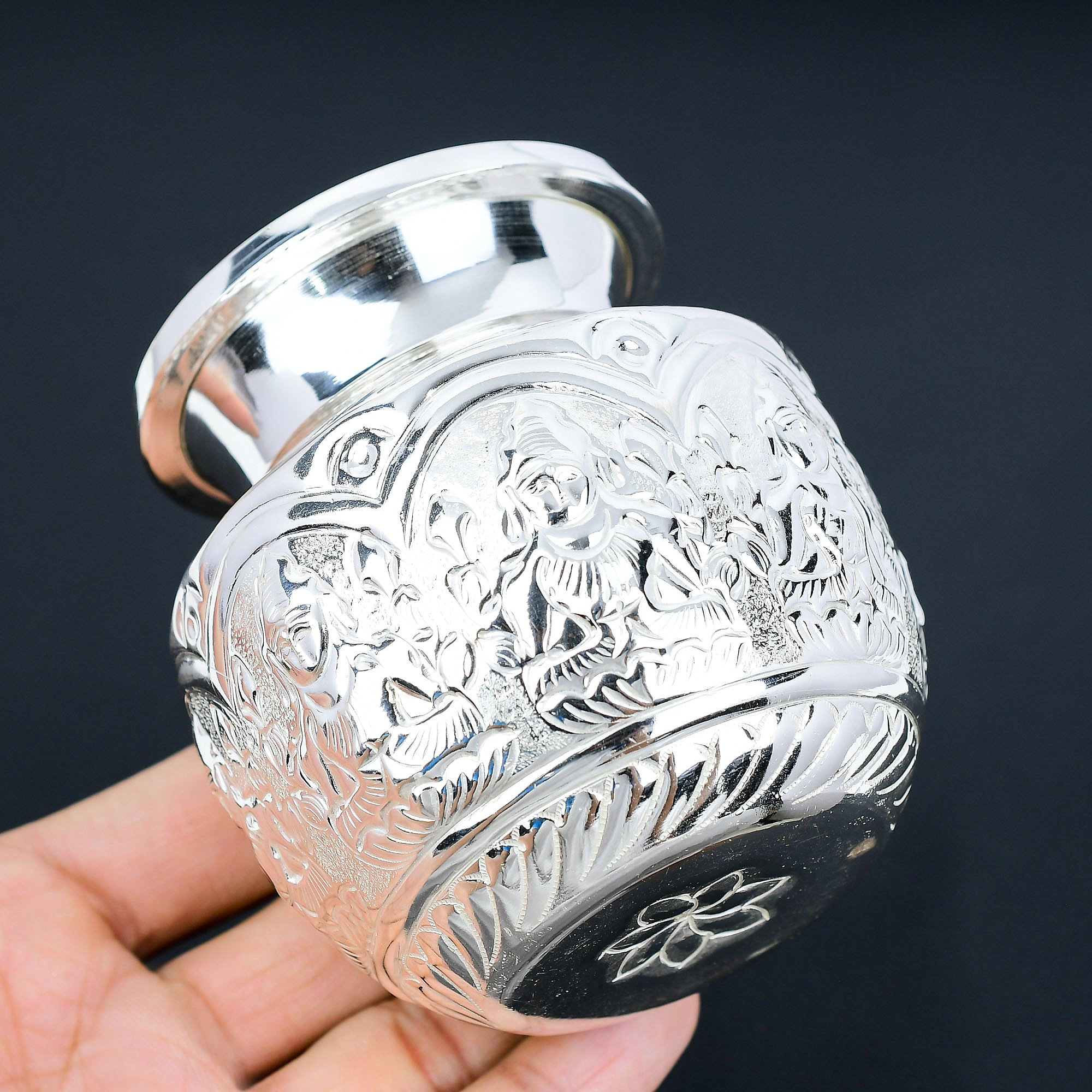 Pure Silver Ashta Lakshmi Kalasam/kalash Pooja Items for Home Navaratri ...