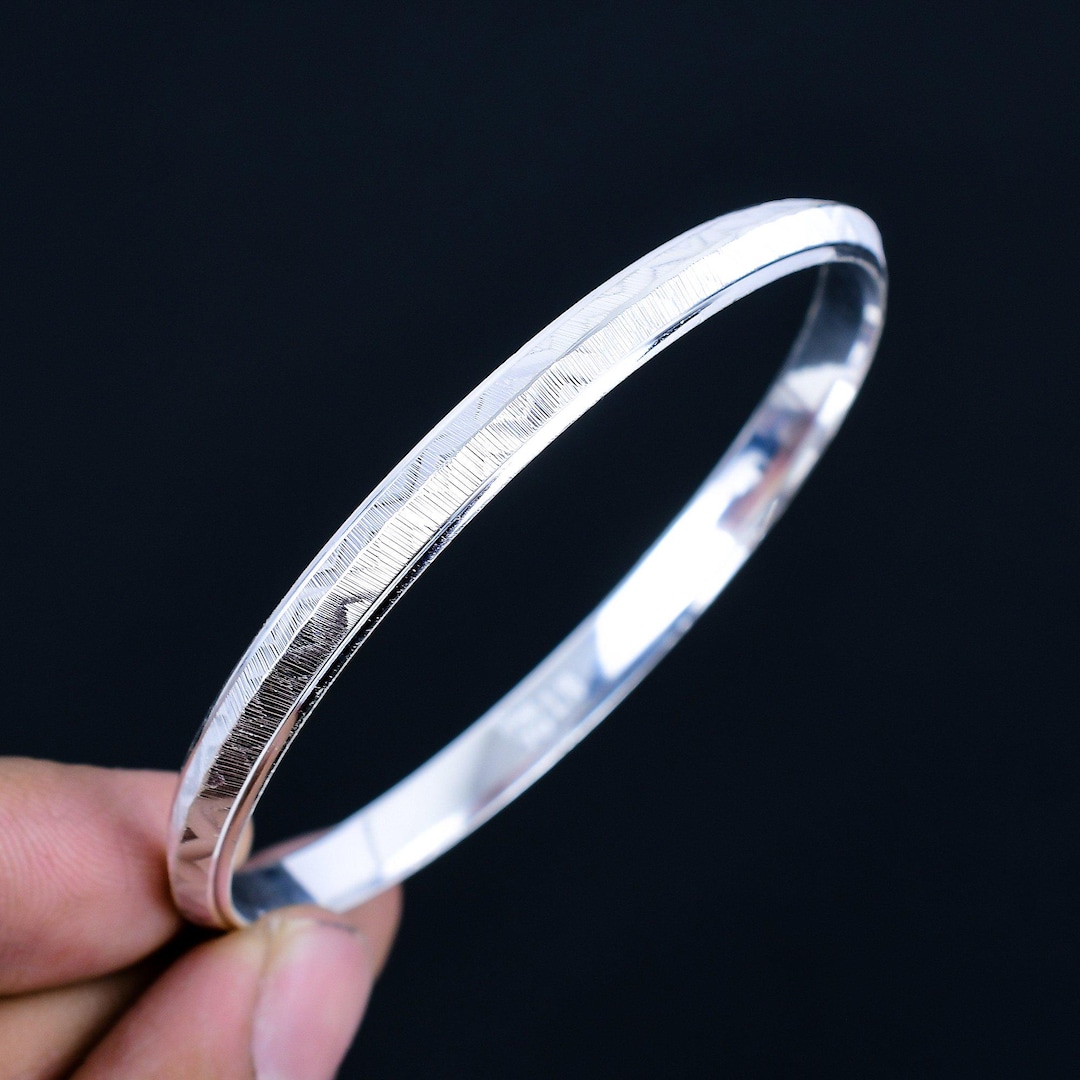Handcrafted Pure Silver Sikh Punjabi Kada for Men - Etsy