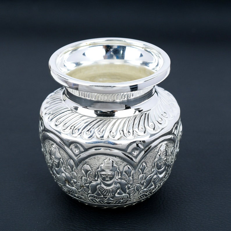 Pure Silver Ashta Lakshmi Kalasam/kalash Pooja Items for Home Navaratri ...