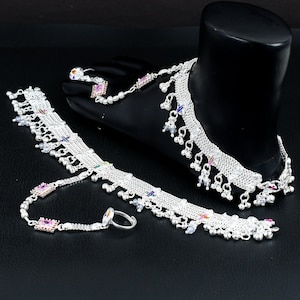 Indian Bridal Payal Pure Silver Anklet With Toe Ring Rajasthani Payal ...