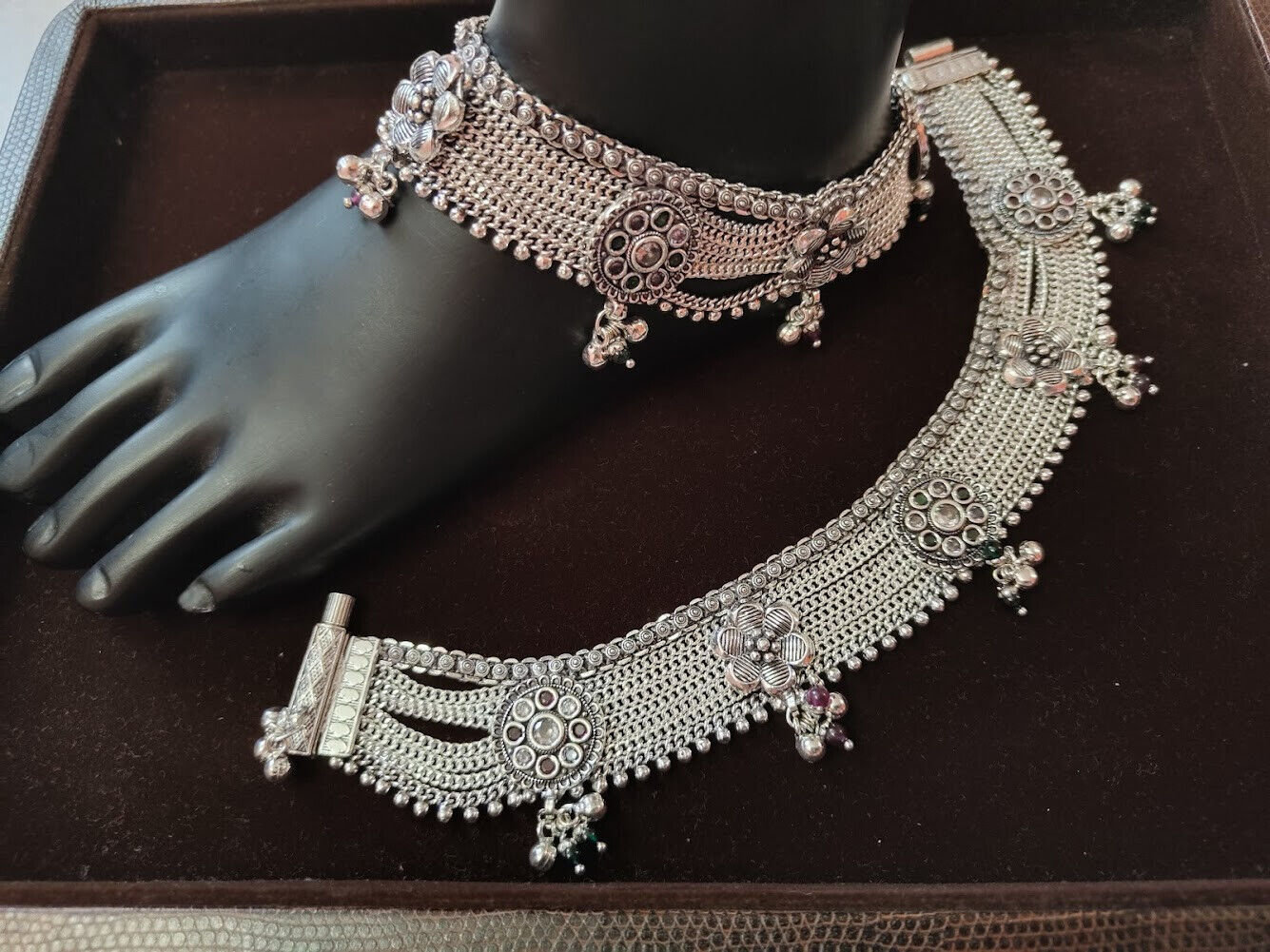 Indian Bridal Payal Pure Silver Oxidized Silver Vintage Anklet ...