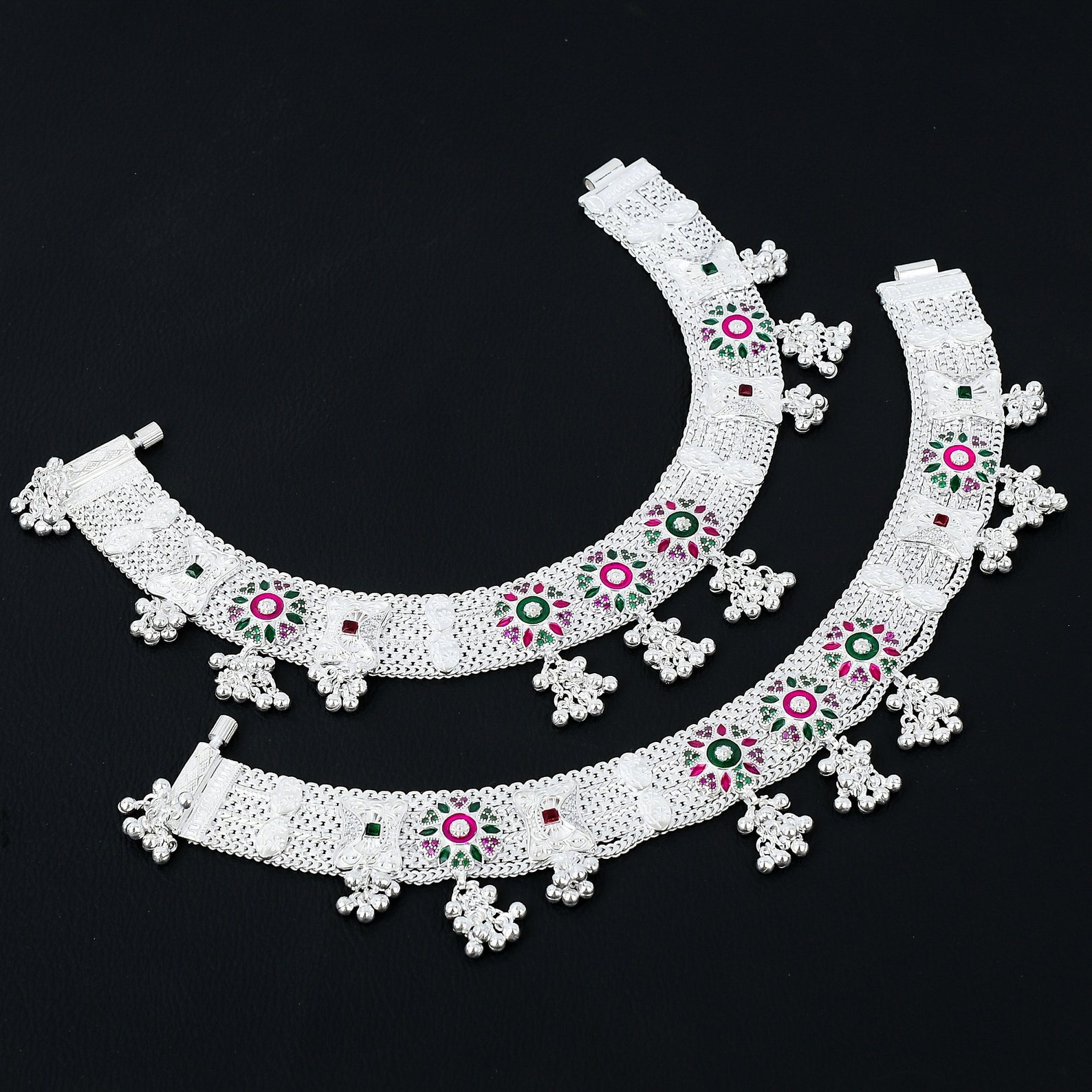 Handmade Pure Silver Indian Traditional Rajasthani Bridal Anklet/payal ...