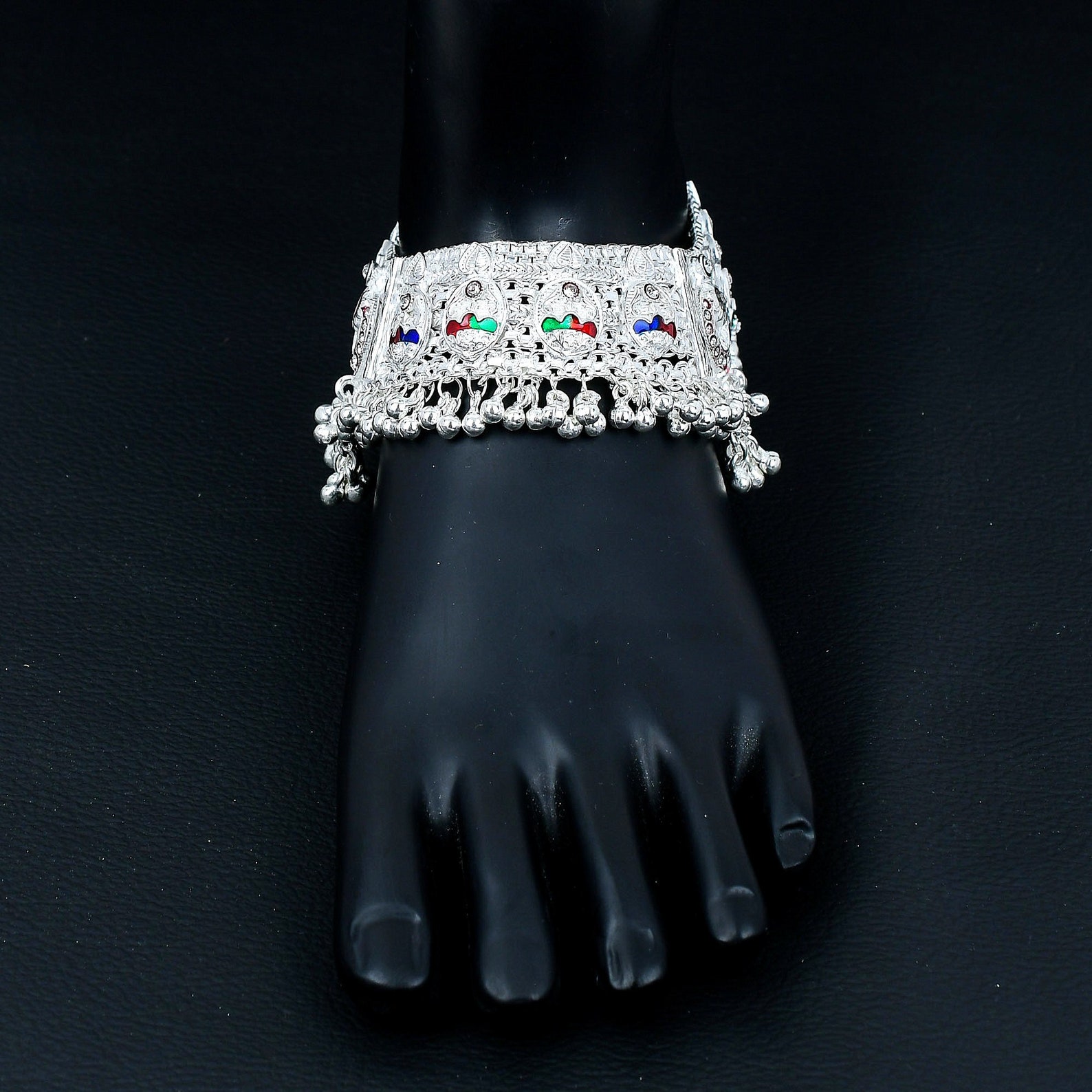 Handmade Pure Silver Indian Bridal Anklet , Pure Silver Anklet/payal ...