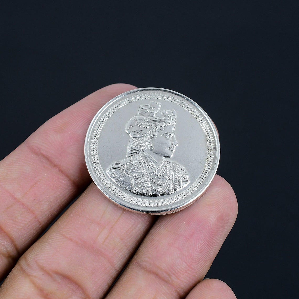 Pure Silver Round Shaped Coin of 10 Gram - Etsy