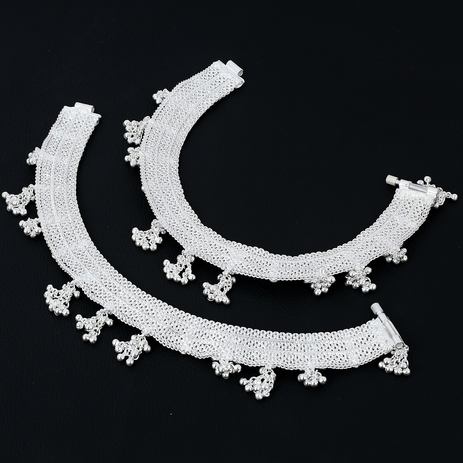 Handmade Pure Silver Indian Traditional Rajasthani Bridal Anklet/payal ...