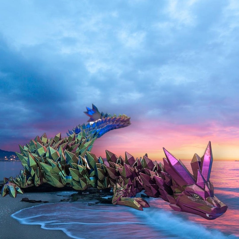 3D Dragon ,crystal Cinderwing, Articulated 2 Feet Long, Flexible ...