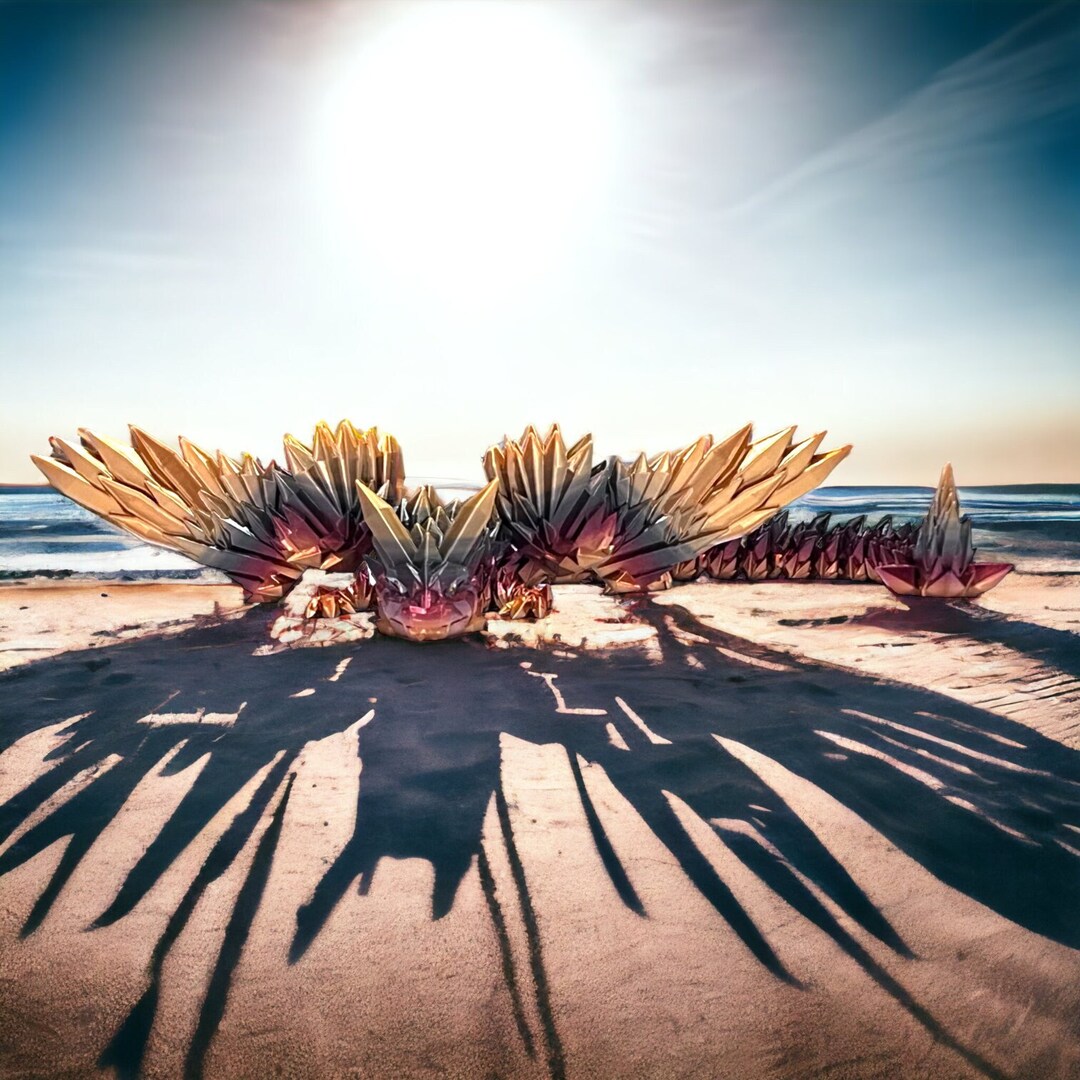 Winged Crystal Dragon ,flying Dragon, 3D Print,flexible, Childrens ...