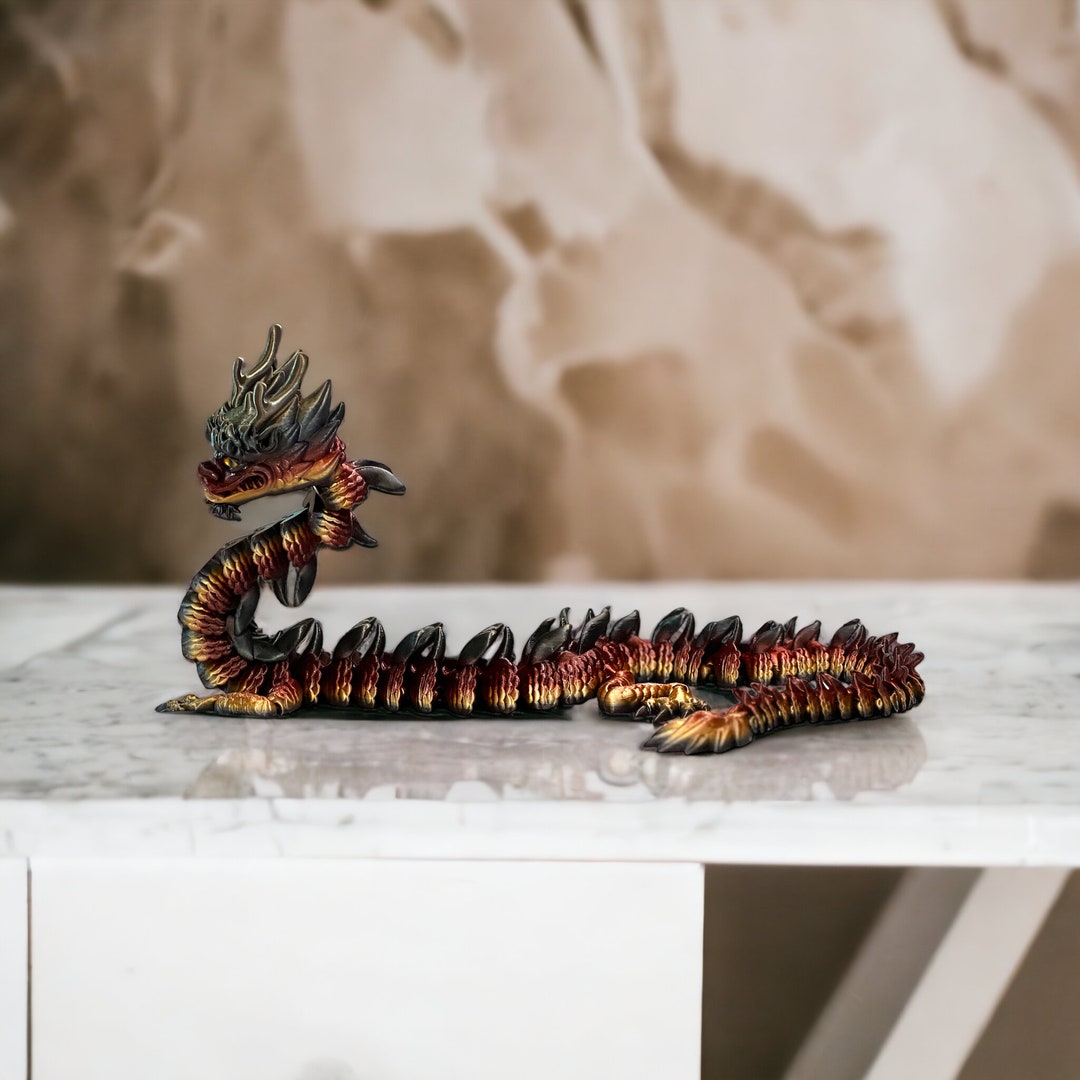 Articulated Tricolor Dragon, Moveable, Crystal Dragon, 3D Print ...