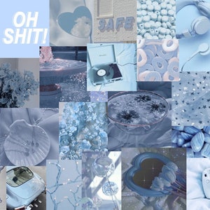 Aesthetic Pinterest Cute Pastel Blue Desktop Wallpaper Themed ...