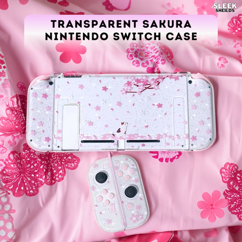 Transparent Sakura Flower Shell Case for Nintendo Switch, Soft Shell ...