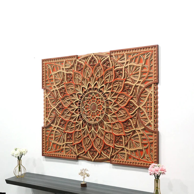 Daya Symbol of Kindness Mandala Wood Wall Art Multilayered Mandala - Etsy
