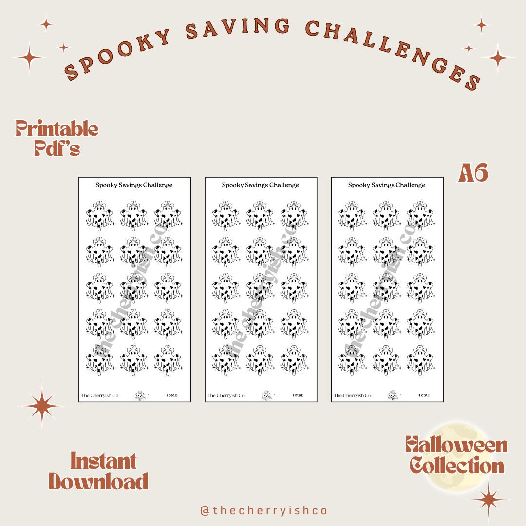 Spooky Savings Challenge, Halloween Savings Challenge, A6 Savings ...