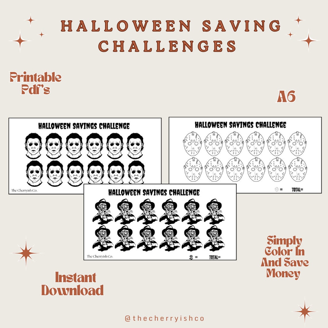 Halloween Savings Challenge A6 PRINTABLE Savings Challenges - Etsy