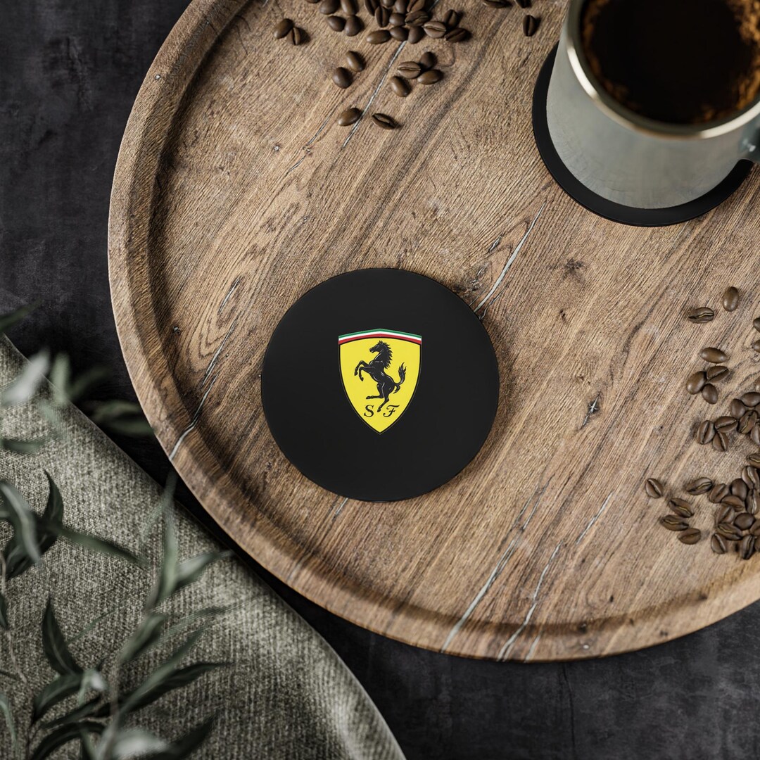 Ferrari Logo Coasters | Round Cork Back Drink Coaster - Etsy