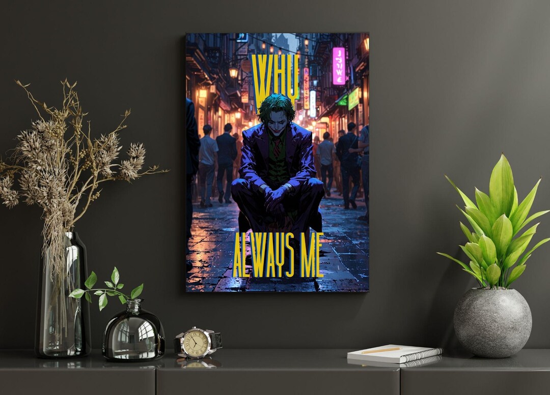 Joker Anime Town Portrait Digitals Printable, Digitals Art, Studio Room ...