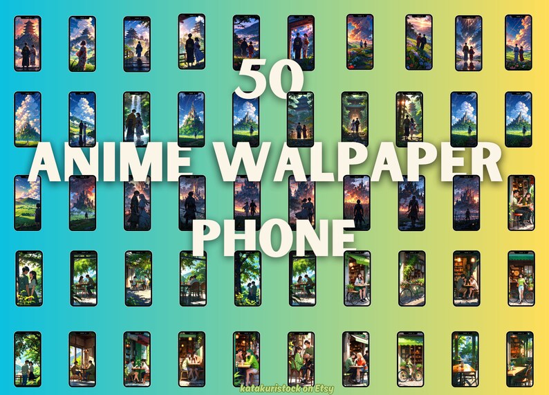 50 Anime Mobile Phone Wallpapers: Scenic Cozy Vibe (digital Download ...