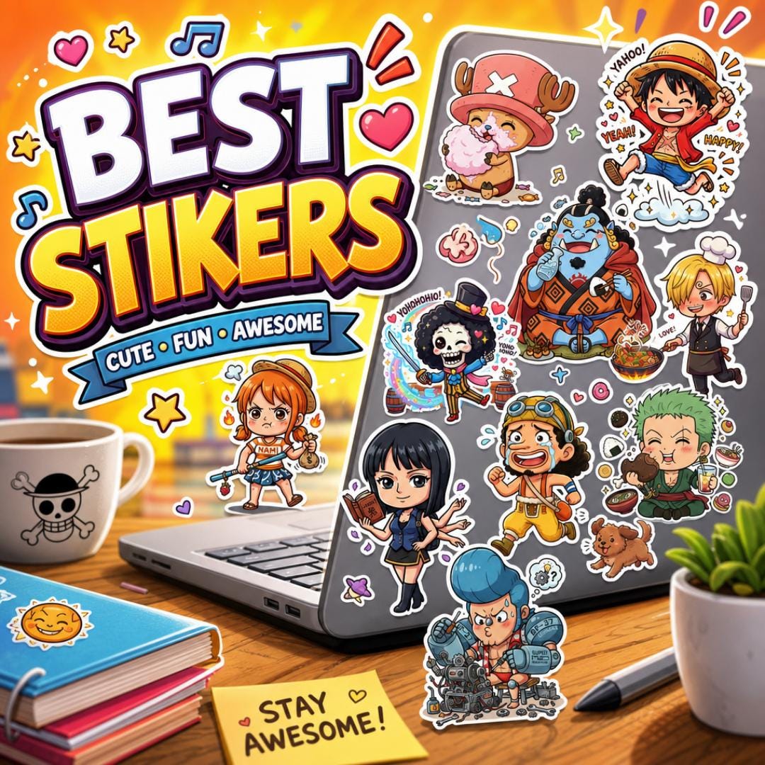 Chibi One Piece Crew Vinyl Sticker Sheet, Glossy Kiss-cut Decals - Etsy