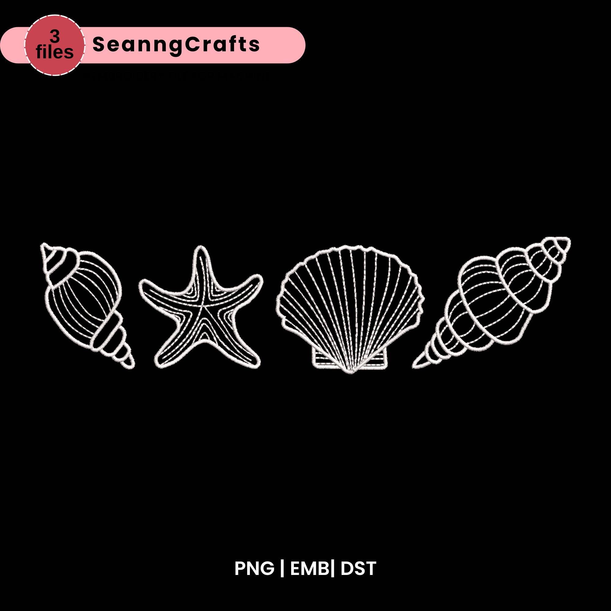 Seashell Ocean Machine Embroidery Design, Beachy Mermaid Core Summer ...