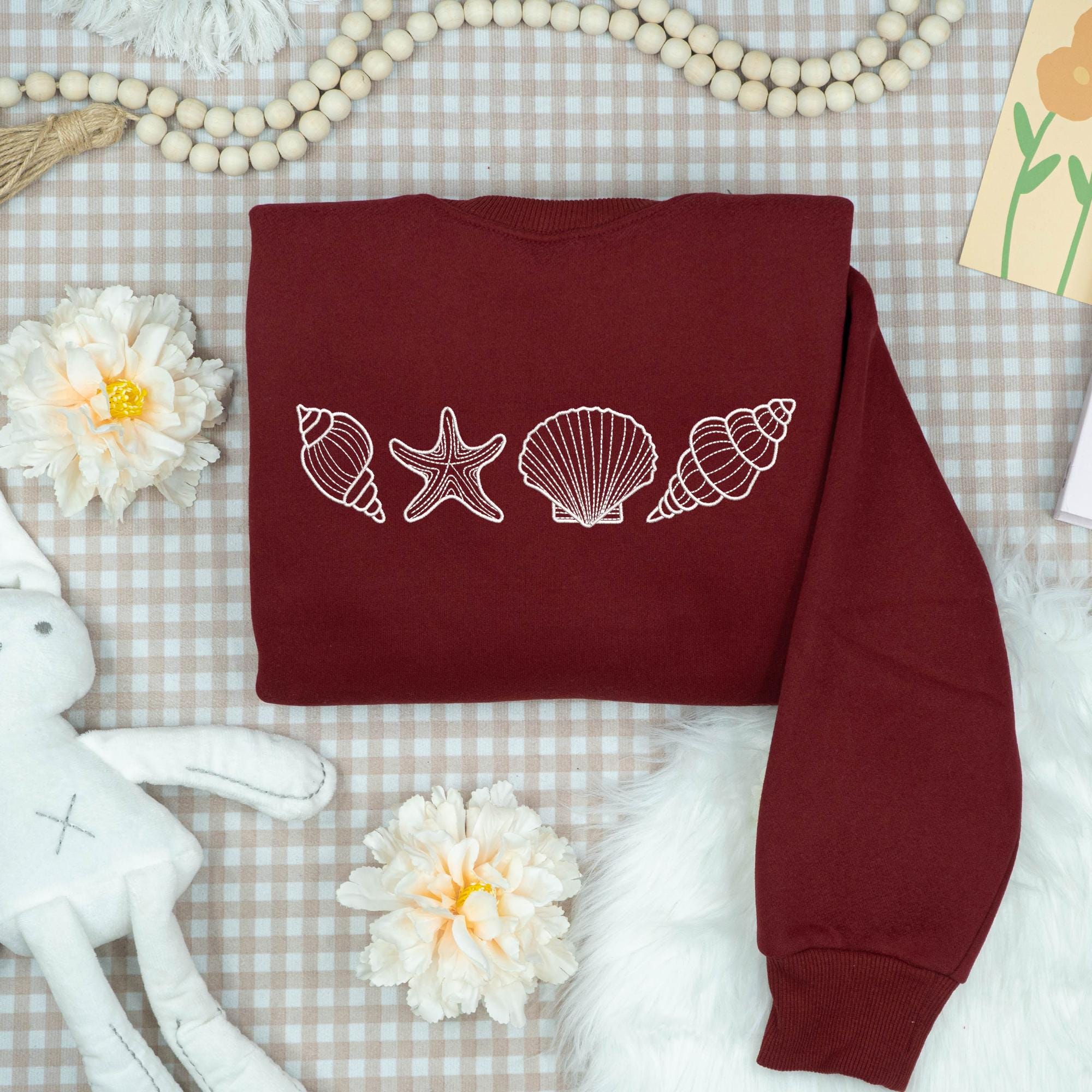 Seashell Ocean Machine Embroidery Design, Beachy Mermaid Core Summer ...