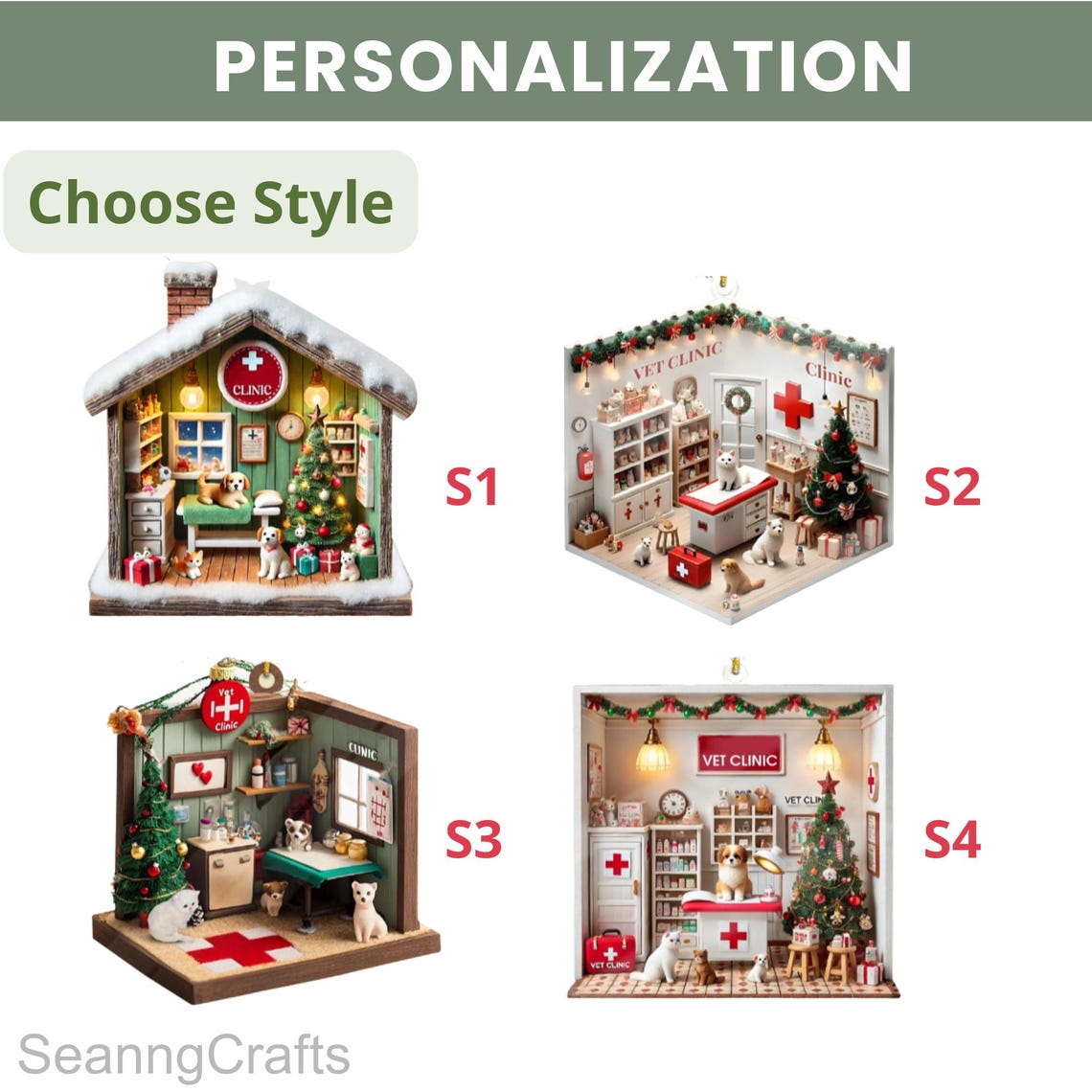 Dreamy Vet Clinic Ornament, Personalized Acrylic Christmas Ornament for ...