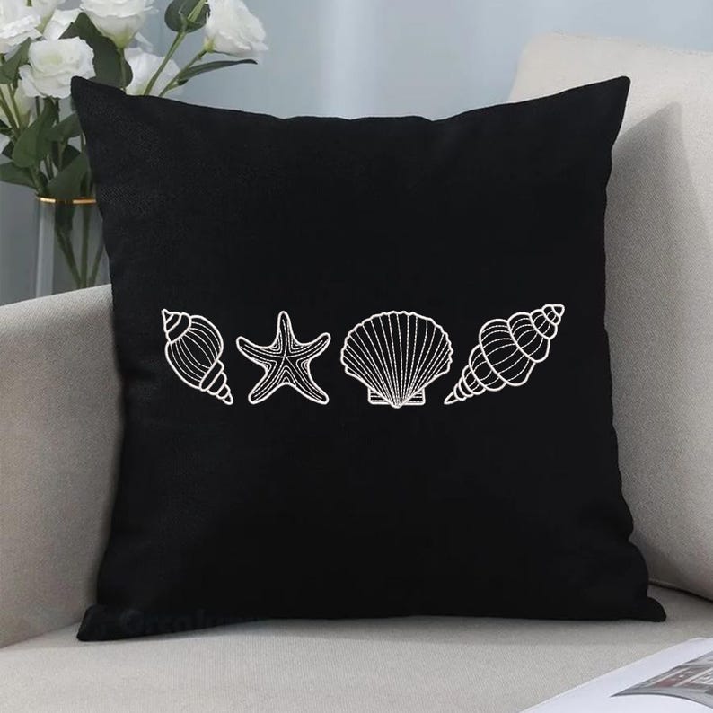 Seashell Ocean Machine Embroidery Design, Beachy Mermaid Core Summer ...