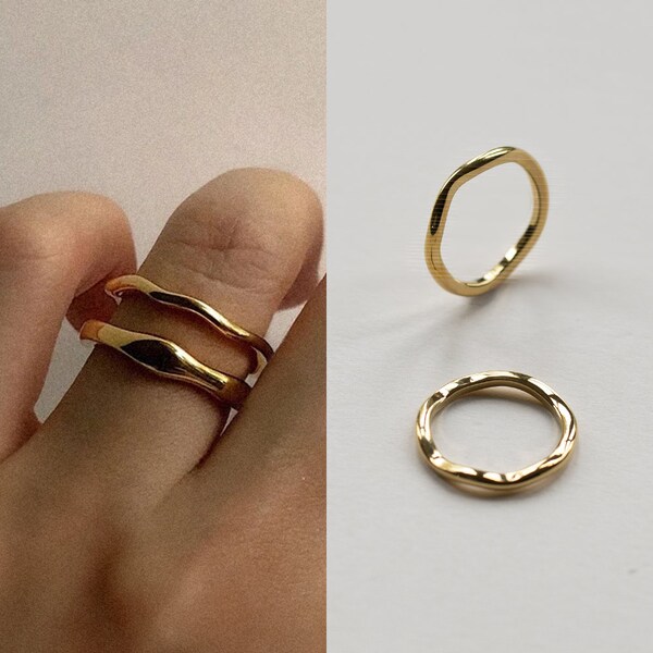 Waterproof Gold Ring Set - Etsy