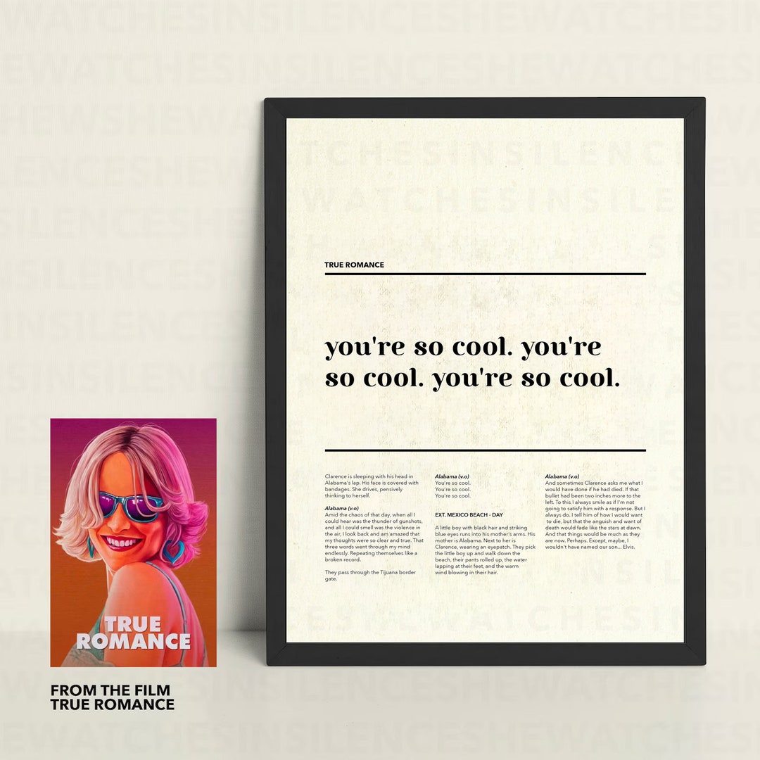 True Romance - Script Print - Quote Poster - Film Poster - Wall Art ...
