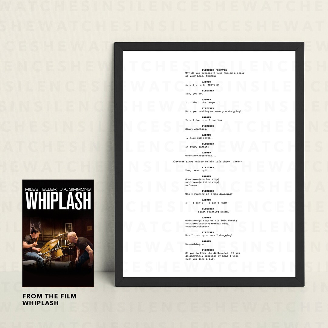 Whiplash Quote Poster Film Poster Wall Art Gifts Beautiful Print Script ...