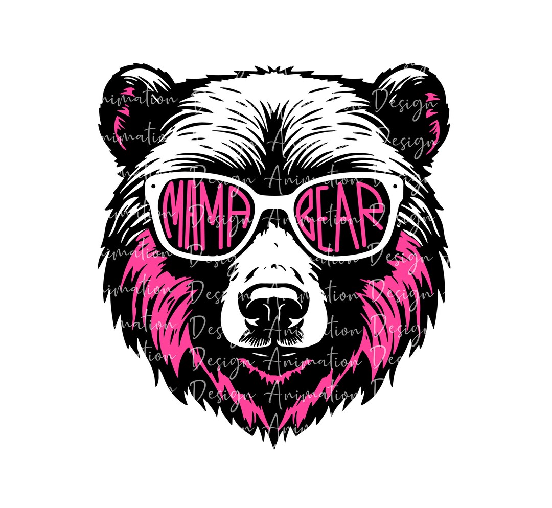 Mama Bear SVG Cut File Bear Whit Glasses Svg Mommy Svg Mama - Etsy