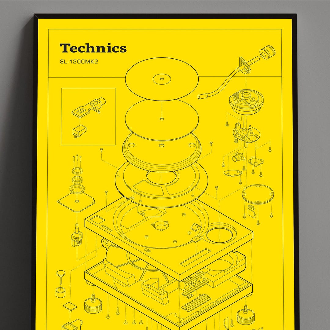 DJ Turntable Art Print Gift for Music Lover Digital Download Vinyl ...