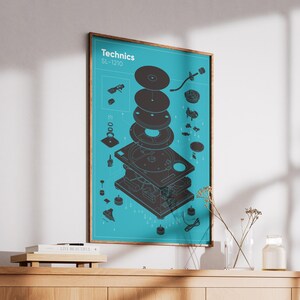 DJ Record Player Wall Art Gift for Dad, Technics 1210 DJ Turntables ...