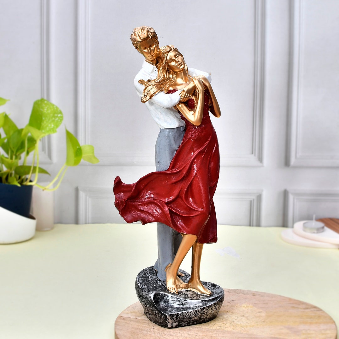Romantic Couple Hugging Statue Handcrafted Resin Statue Of A Etsy