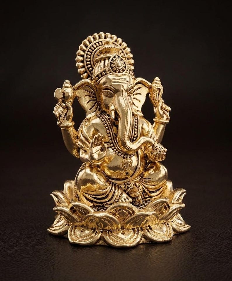 Brass Ganesha Statue Lord Ganesha Idol for Home Décor, Meditation Space ...